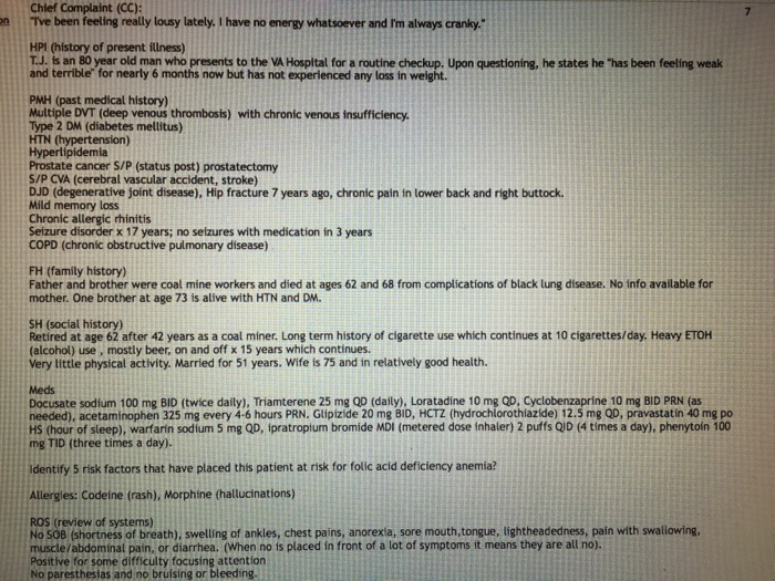Chief Complaint (CC): HPI (history of present | Chegg.com