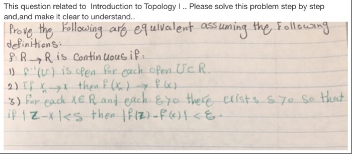 Solved This question related to Introduction to Topology I. | Chegg.com