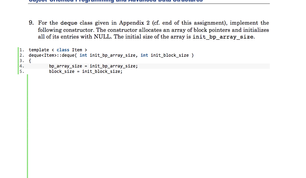 Solved 9 For The Deque Class Given In Appendix 2 Cf End 