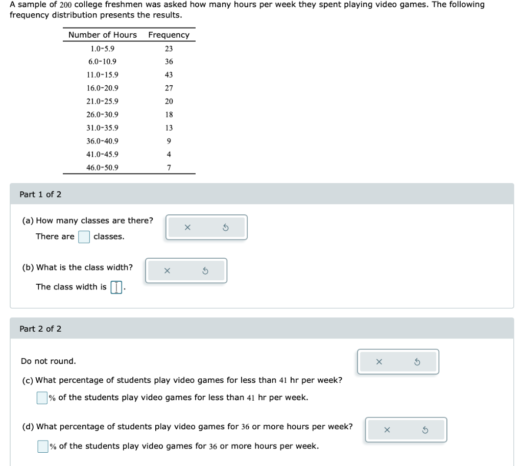 Solved A sample of 200 college freshmen was asked how many | Chegg.com