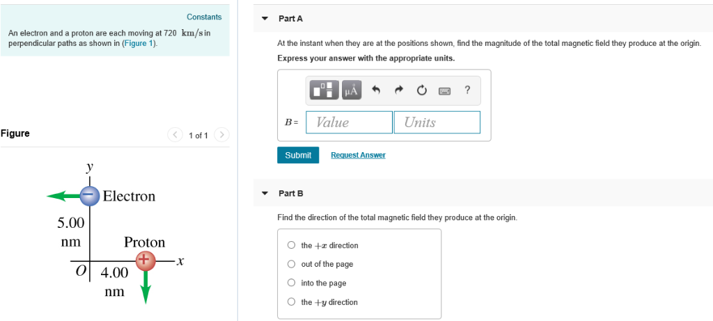 Solved Constants Part A An electron and a proton are each | Chegg.com