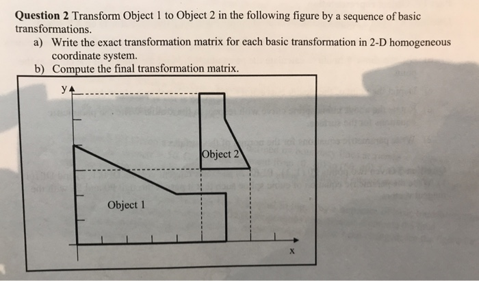 Solved Question 2 Transform Object 1 to Object 2 in the | Chegg.com