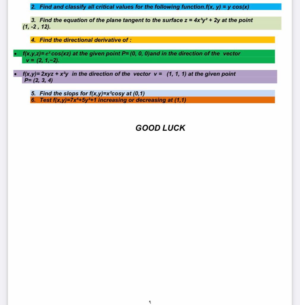 Solved 2. Find and classify all critical values for the | Chegg.com