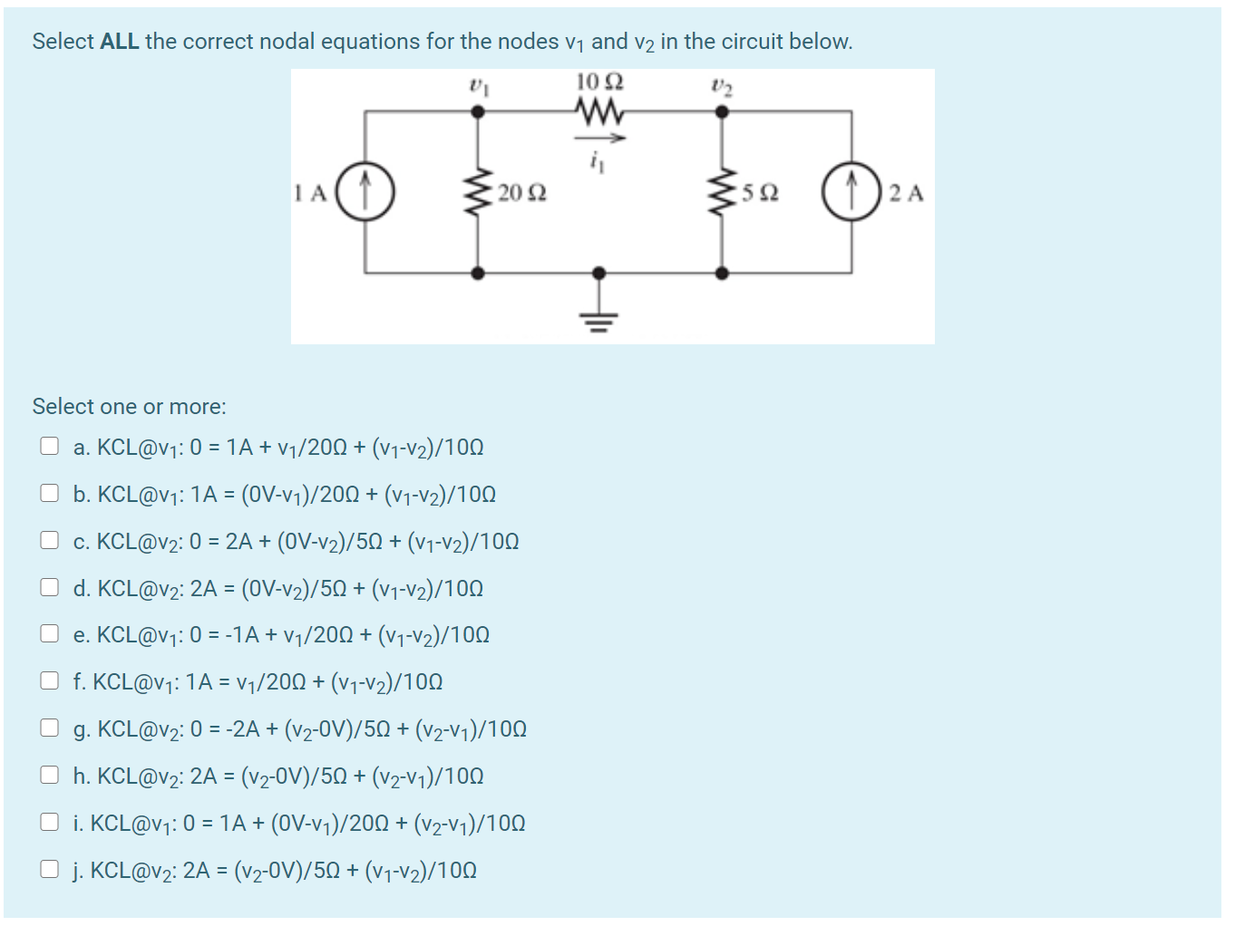 Solved Select ALL the correct nodal equations for the nodes | Chegg.com