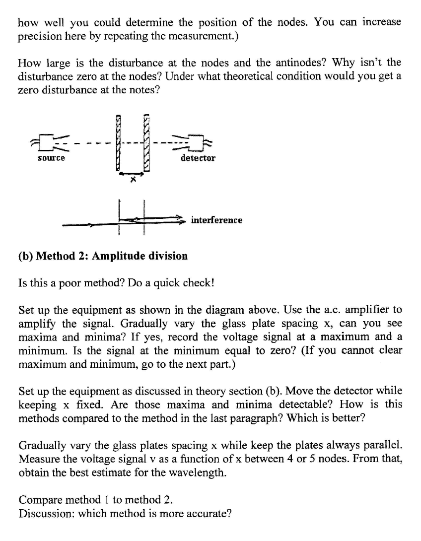 Experiment W01: Interference of microwave Caution: Be | Chegg.com