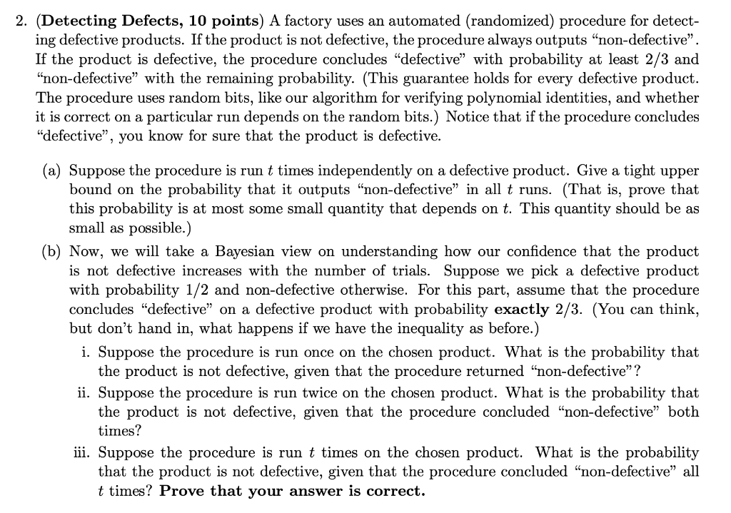 Solved Detecting Defects 10 Points A Factory Uses An 