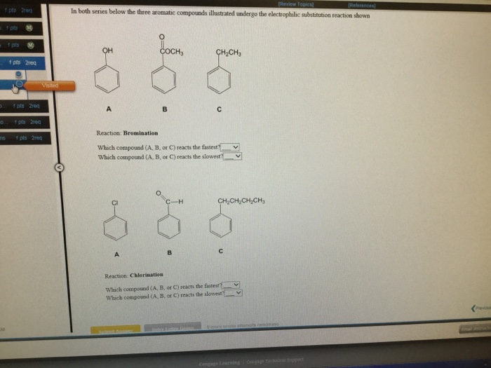 Solved pts 2re In both series below the three aromatic | Chegg.com