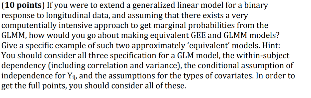 (10 points) If you were to extend a generalized | Chegg.com