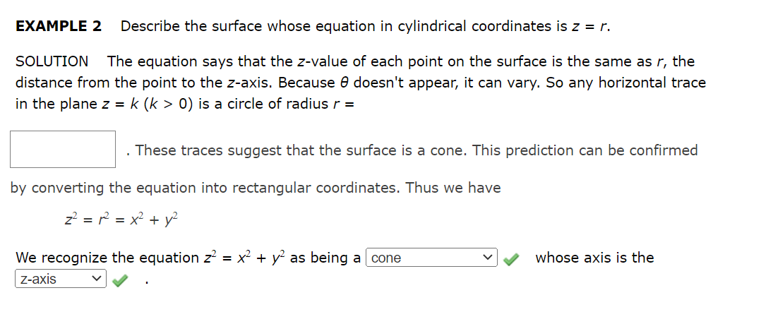 Solved EXAMPLE 2 Describe the surface whose equation in | Chegg.com