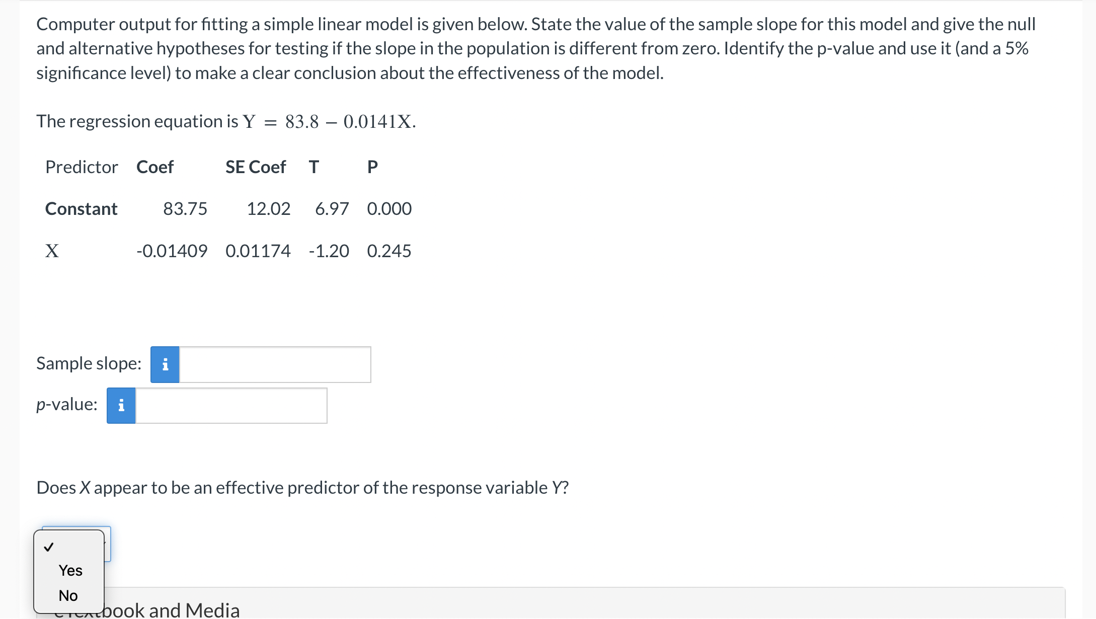Solved Computer output for fitting a simple linear model is | Chegg.com