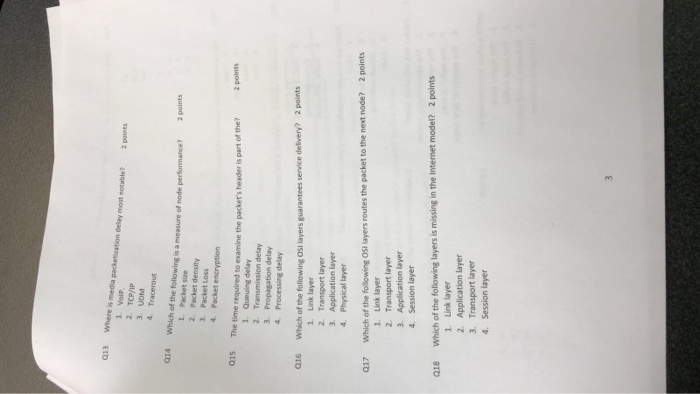 Solved 1. VolP 2. TCP/P 3 UDM 14 Which of the following is a | Chegg.com