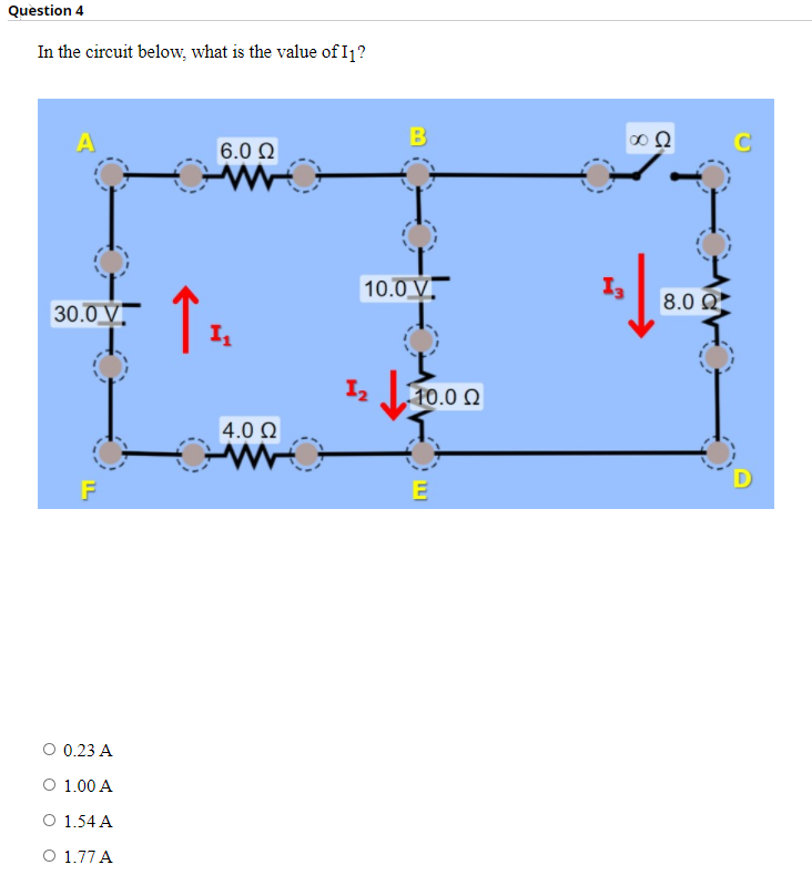 Solved Question 4 In the circuit below, what is the value of | Chegg.com