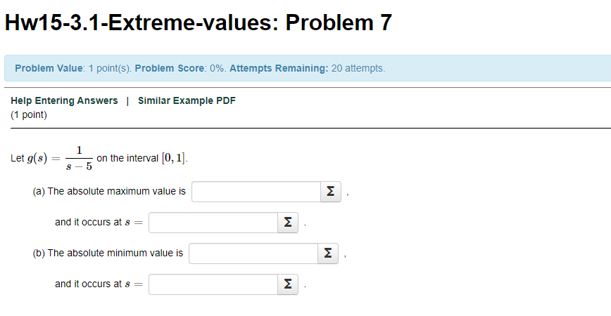 Solved Hw15-3.1-Extreme-values: Problem 7 Problem Value: 1 | Chegg.com