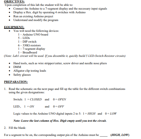 Upon completion of this lab the student will be able | Chegg.com