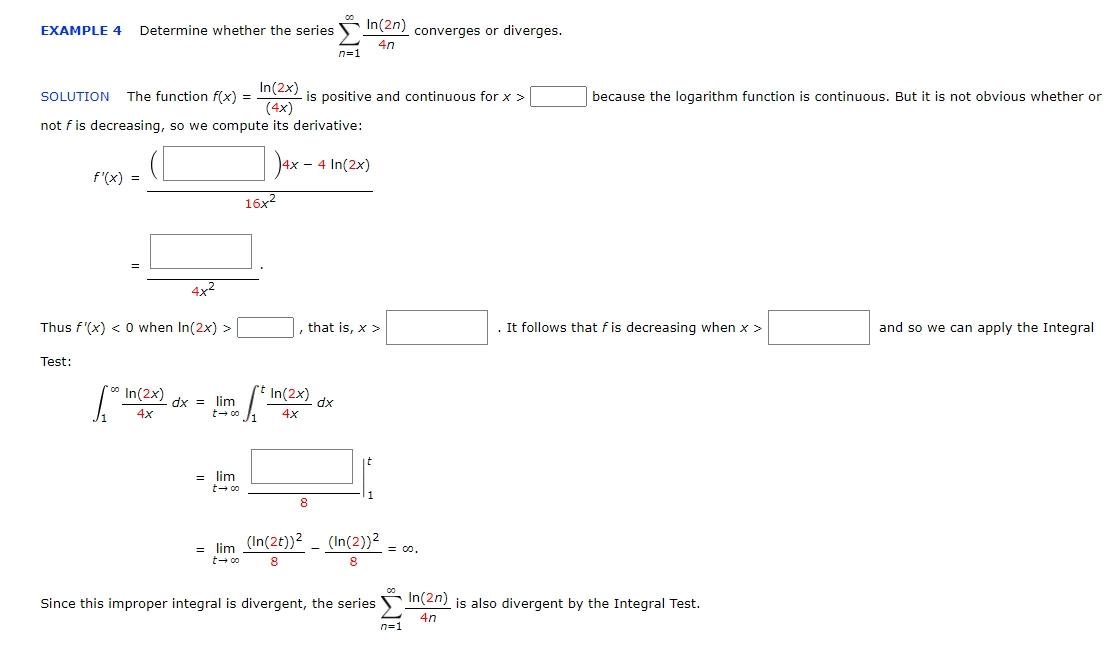 Solved EXAMPLE 4 Determine whether the series In(2n) | Chegg.com