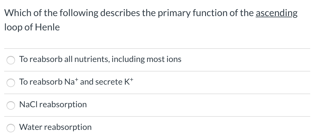 Solved Which of the following describes the primary function | Chegg.com