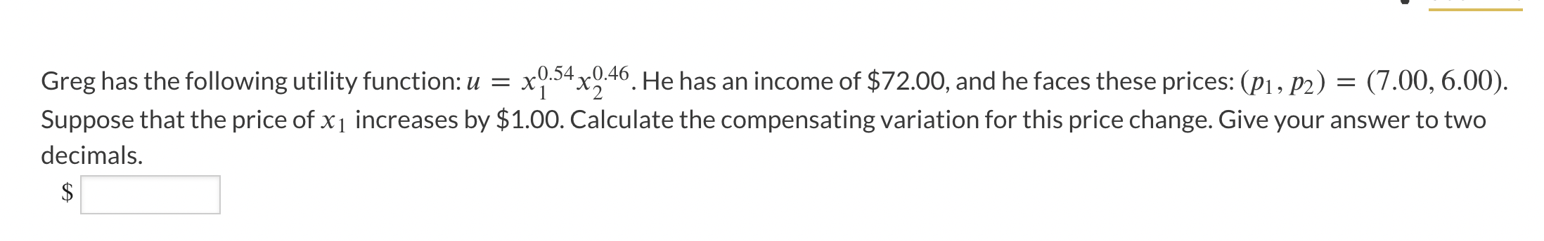 Solved Greg has the following utility function: | Chegg.com