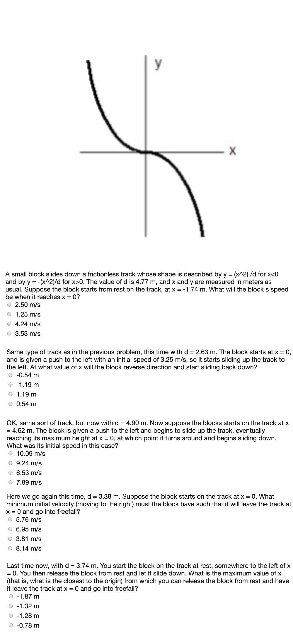Solved A small block slides down a frictionless track whose | Chegg.com