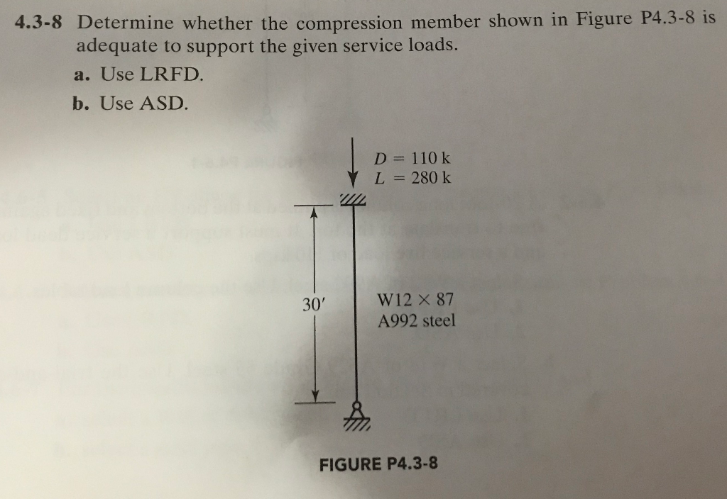 Solved 4.3-8 Determine whether the compression member shown | Chegg.com