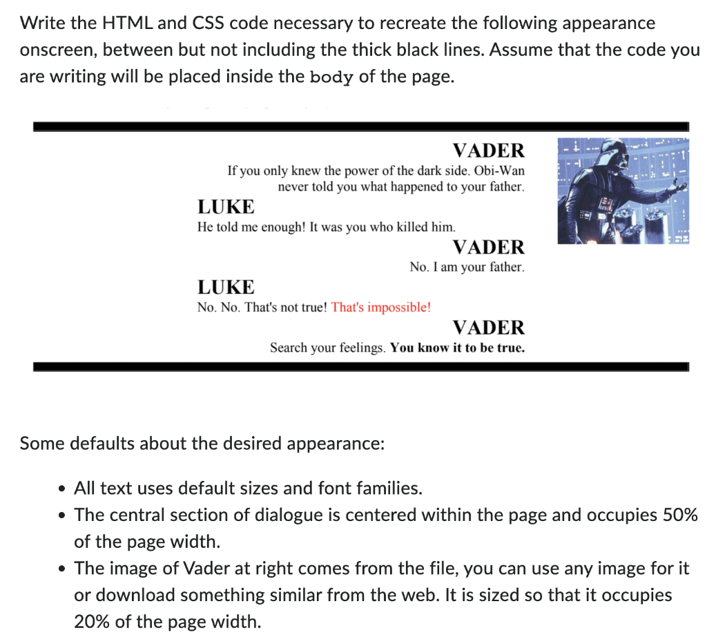 Solved Write The Html And Css Code Necessary To Recreate The 