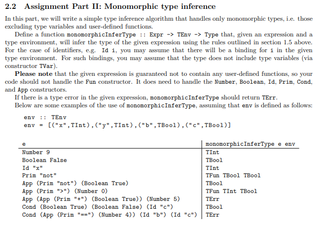 2 2 Assignment Part Ii Monomorphic Type Inference In