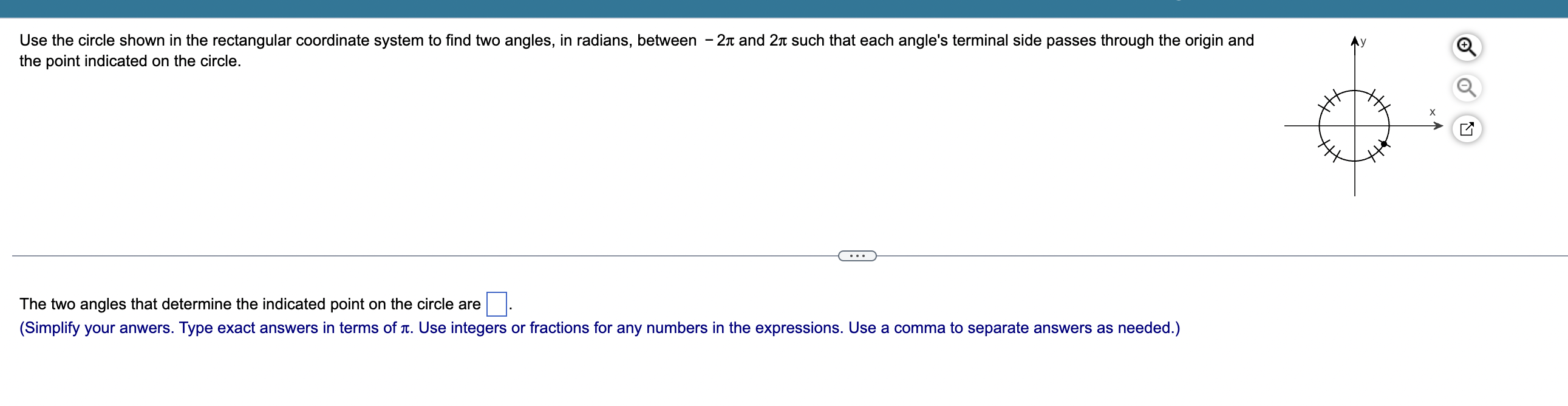 [Solved]: Use the circle shown in the rectangular coordina