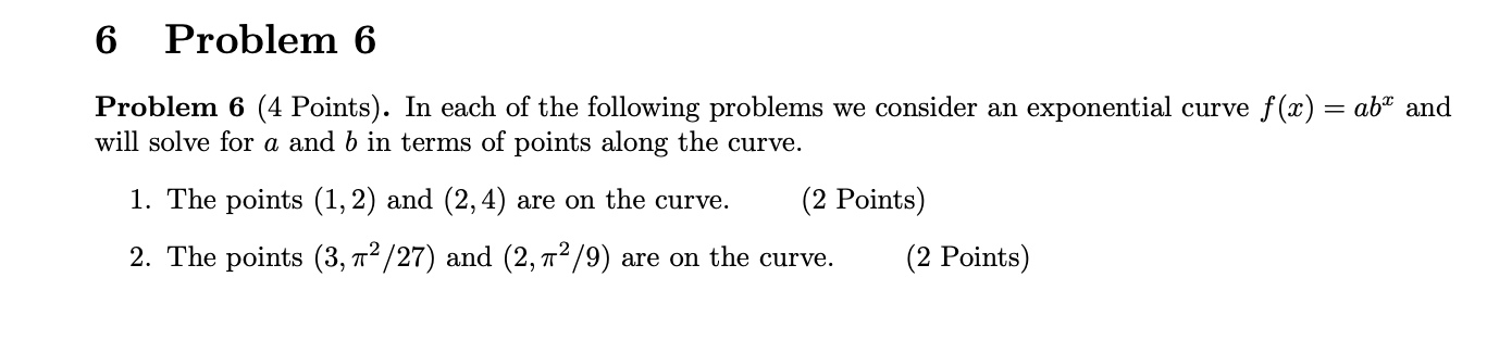 Solved 6 ﻿Problem 6Problem 6 (4 ﻿Points). ﻿In each of the | Chegg.com