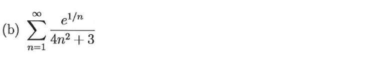 Solved ∑n=1∞4n2+3e1/n | Chegg.com