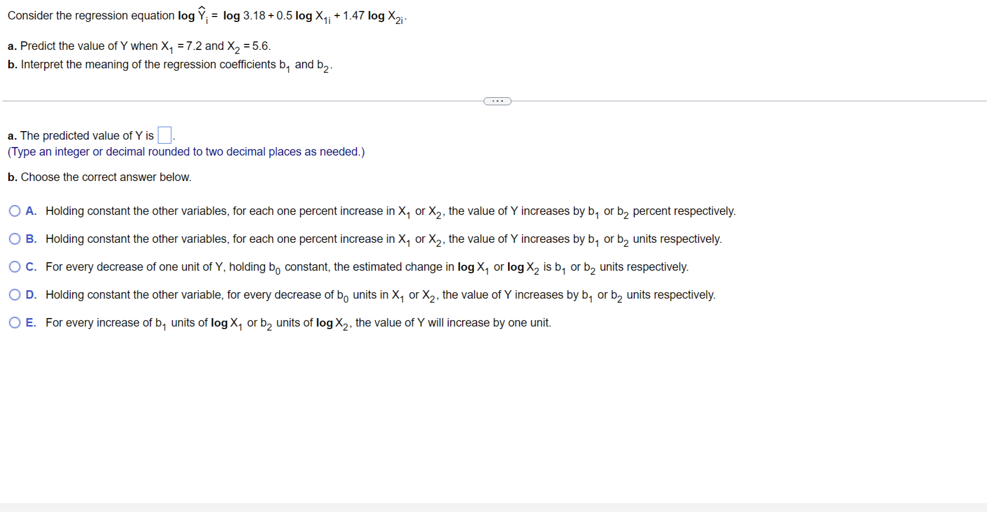 Solved Consider the regression equation | Chegg.com