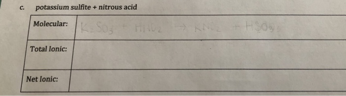 Solved write molecular, total iconic, and net ionic | Chegg.com