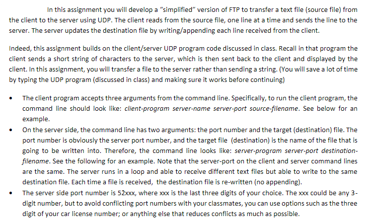 Solved \}// End of client program using UDP// Server program | Chegg.com