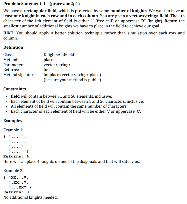 Solved Problem Statement 1 (pracexam2p1) We have a | Chegg.com