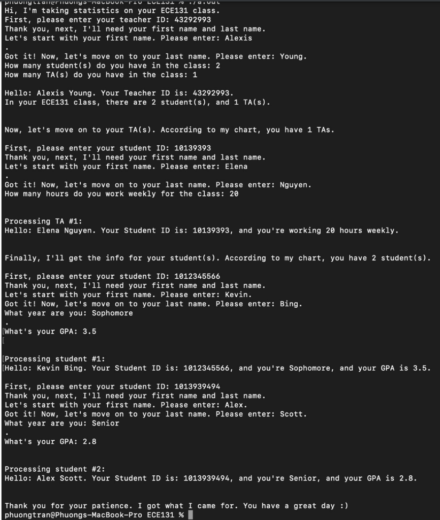 Solved Task 4: This task will print out the info of the | Chegg.com