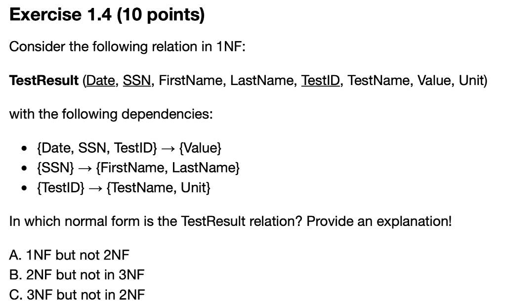 Solved Exercise 1.4 (10 points) Consider the following | Chegg.com