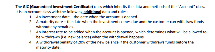 Solved // GIC Class partial template // Very similar to the | Chegg.com