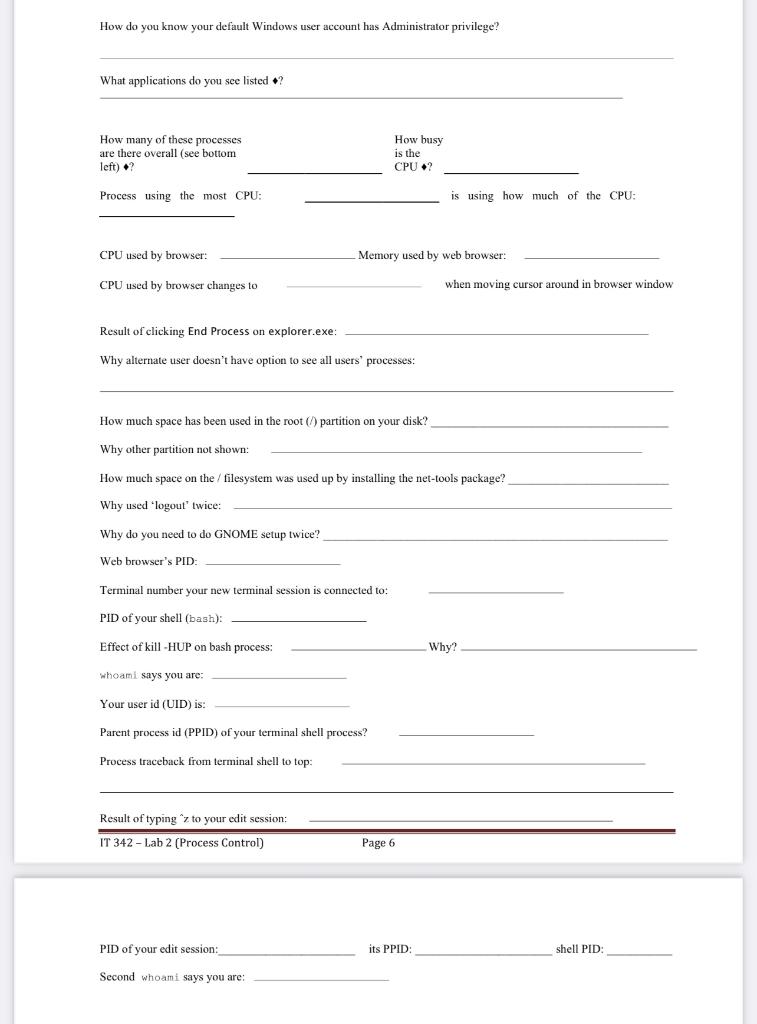 Solved LAB 2: PROCESS CONTROL NOTE: Questions appear in the | Chegg.com