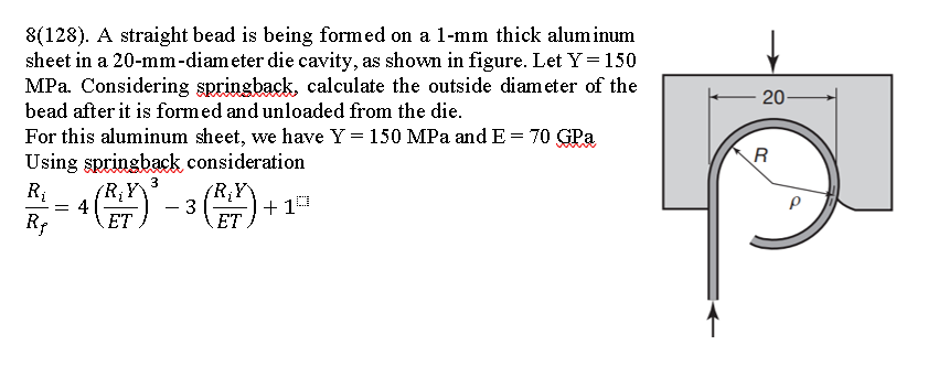 Solved 8(128). A straight bead is being formed on a 1−mm | Chegg.com