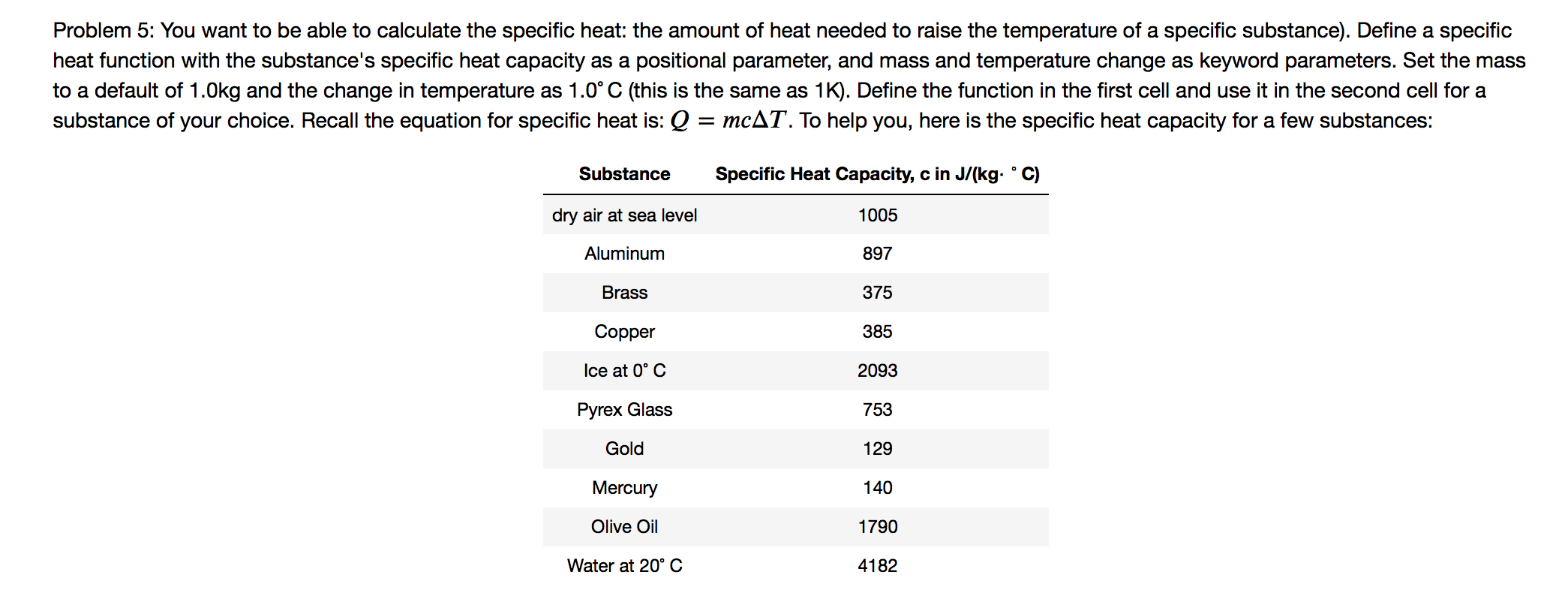 Solved Problem 5: You want to be able to calculate the | Chegg.com
