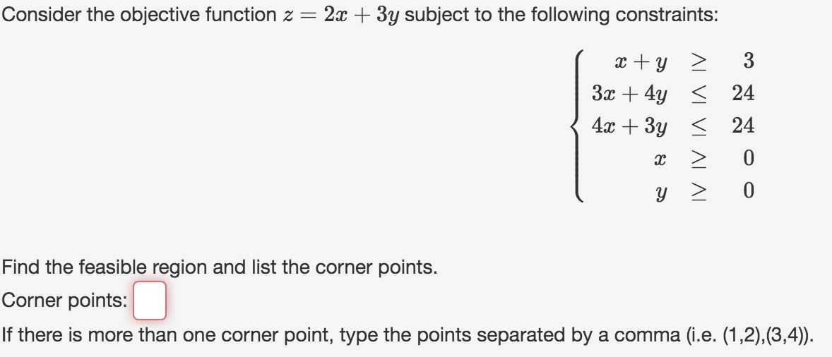 Solved Consider The Objective Function Z 2x 3y Subject