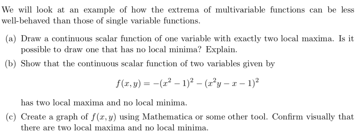 Solved We will look at an example of how the extrema of | Chegg.com