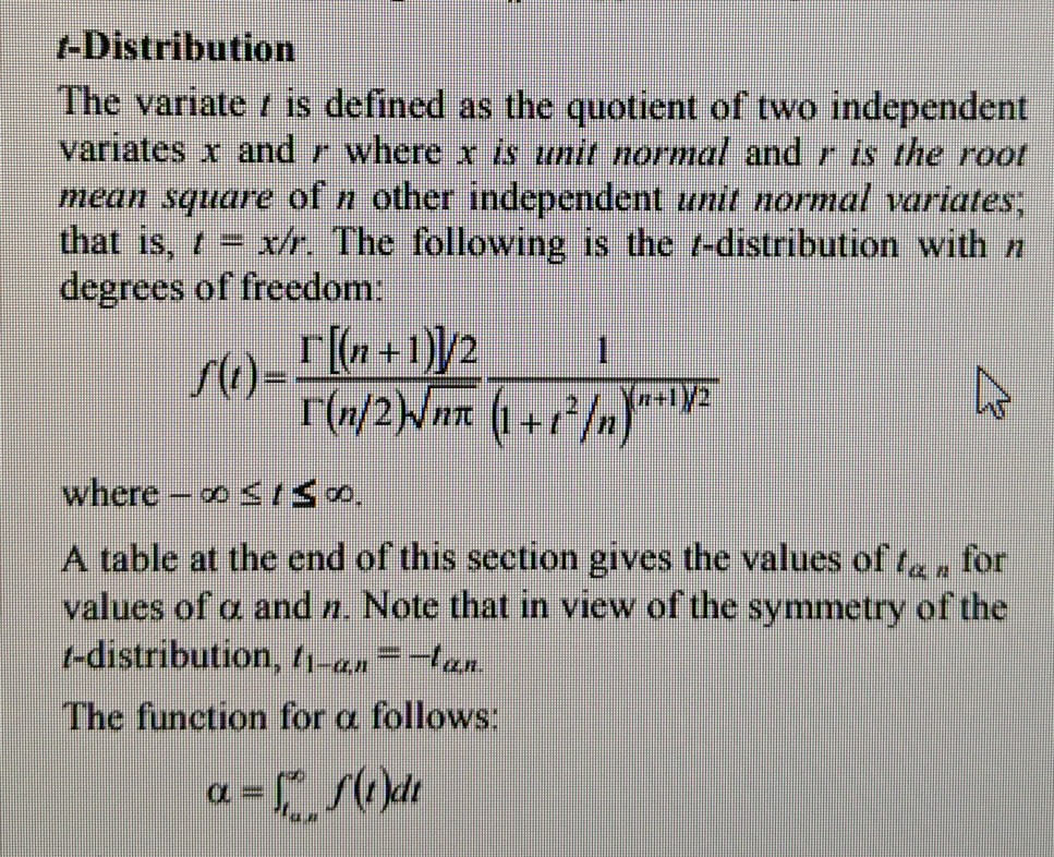Solved 1-Distribution The variate 1 is defined as the | Chegg.com
