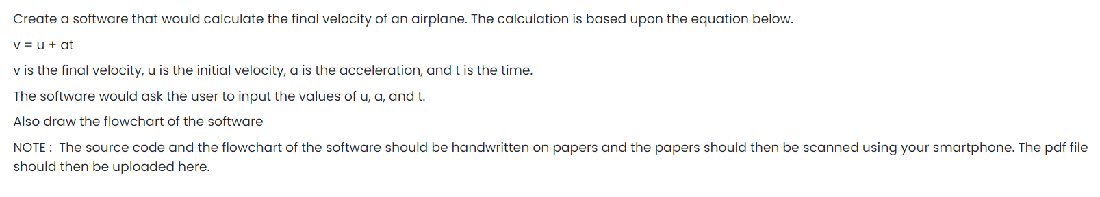 Solved Create a software that would calculate the final | Chegg.com