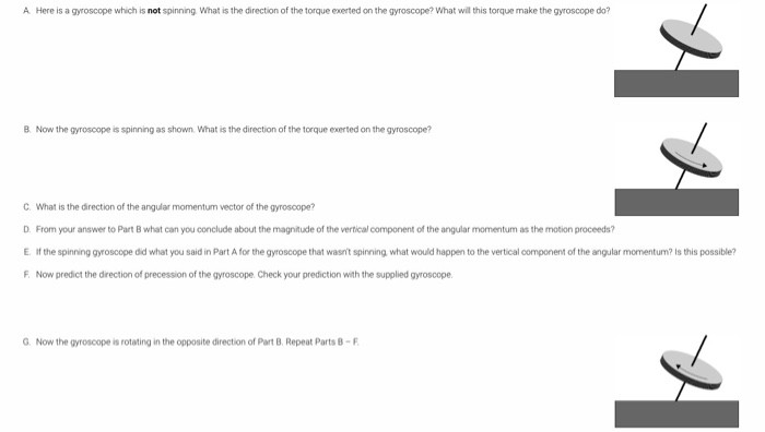 Solved A Here is a gyroscope which is not spinning What is | Chegg.com