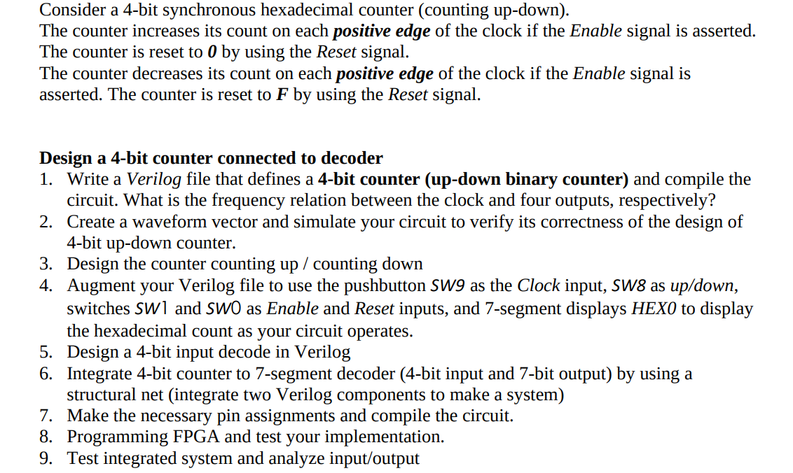 Solved Consider a 4-bit synchronous hexadecimal counter | Chegg.com
