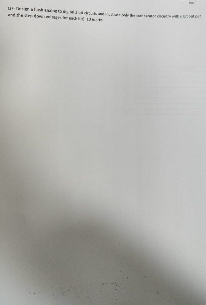 Solved Q7- ﻿Design a flash analog to digital 2 ﻿bit circuits | Chegg.com