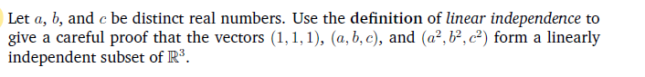 Solved Let A, B, And C Be Distinct Real Numbers. Use The 