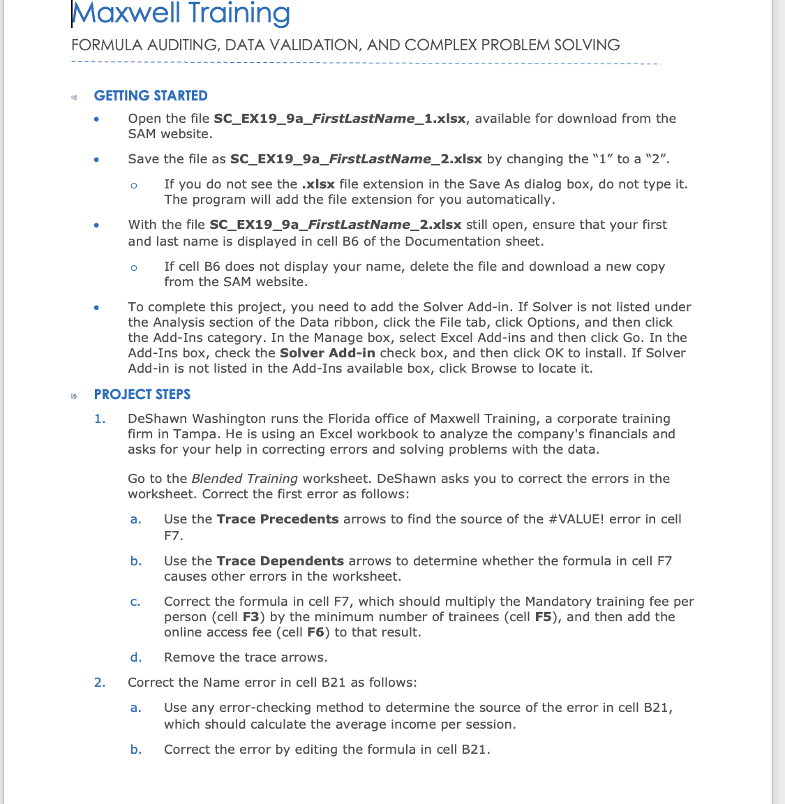 FORMULA AUDITING, DATA VALIDATION, AND COMPLEX | Chegg.com