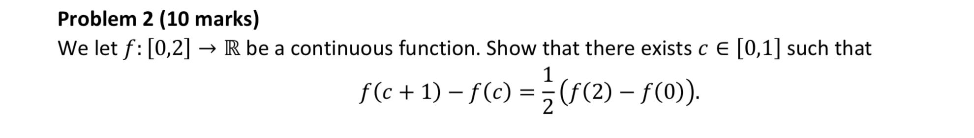 Solved Problem 2 10 Marks We Let F 02 → R Be A 