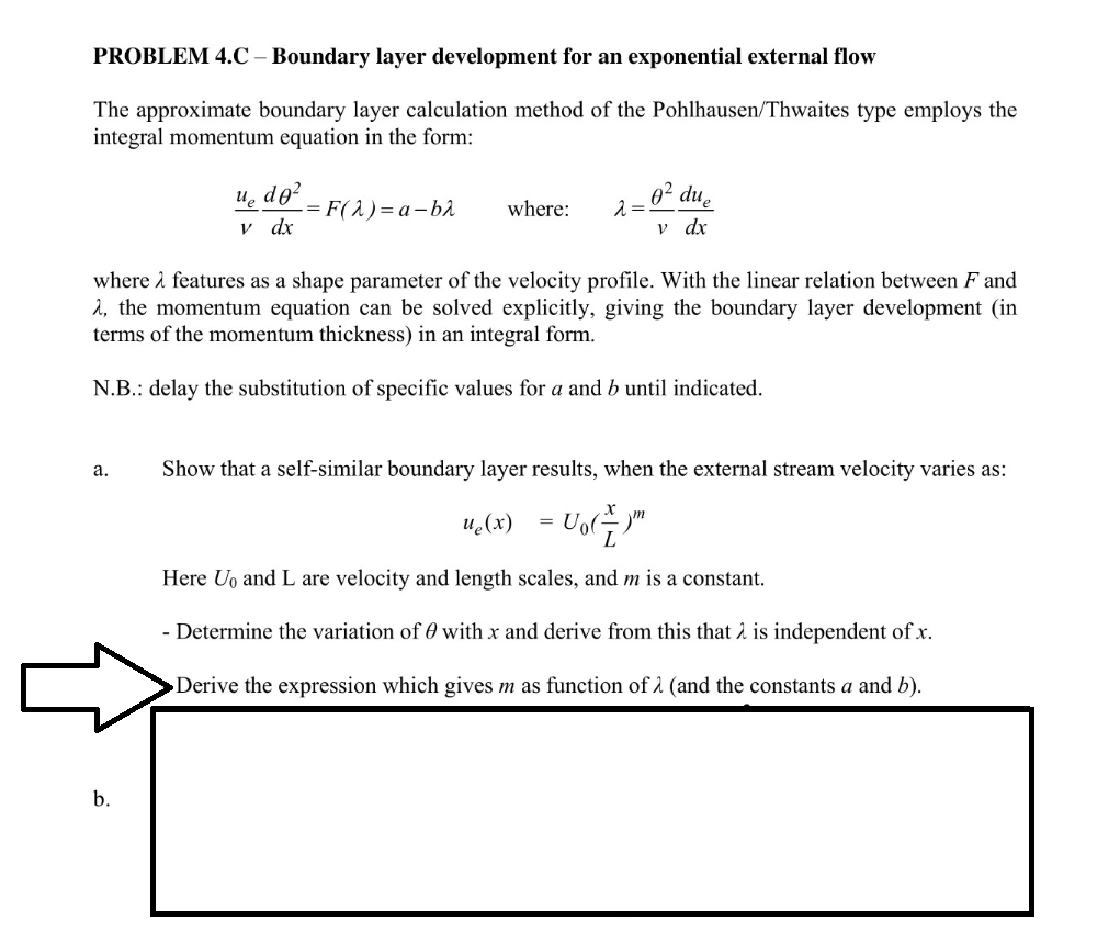 Solved PROBLEM 4.C – Boundary layer development for an | Chegg.com