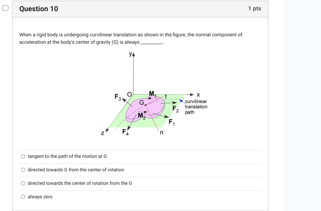 Solved Question 10When a rigid body is undergoing | Chegg.com
